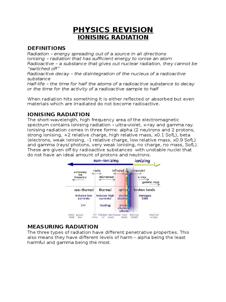 Physics - Ionising Radiation | PDF | Radioactive Decay | Ionizing Radiation