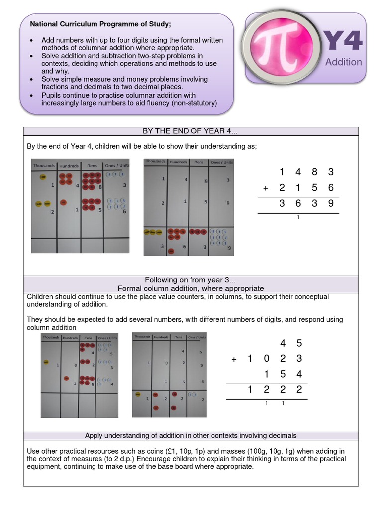 Year 4 Addition Techniques Guide | PDF