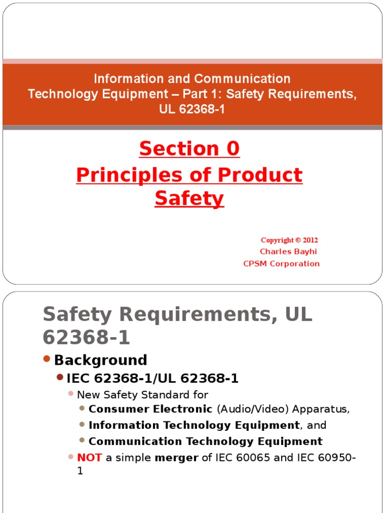 UL62368 1 Principles Sec 0 | PDF | International Electrotechnical ...