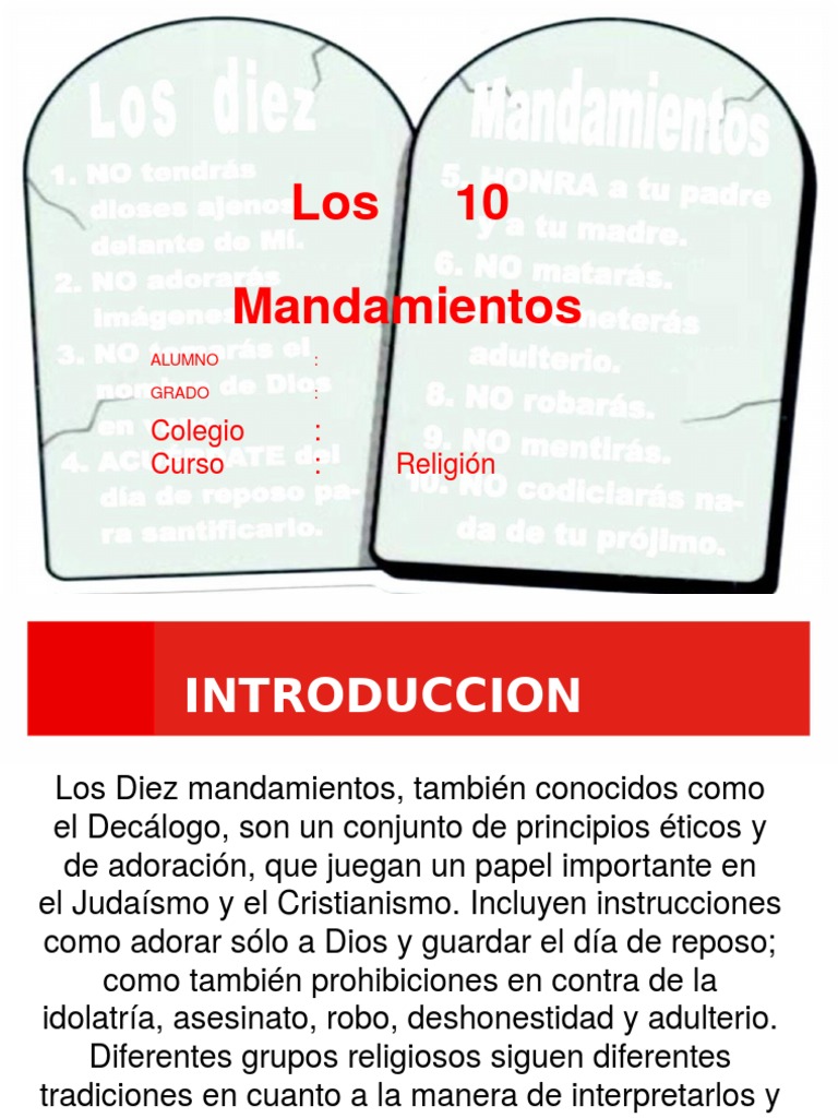 10 Mandamientos | PDF | Diez Mandamientos | Creencia religiosa y doctrina