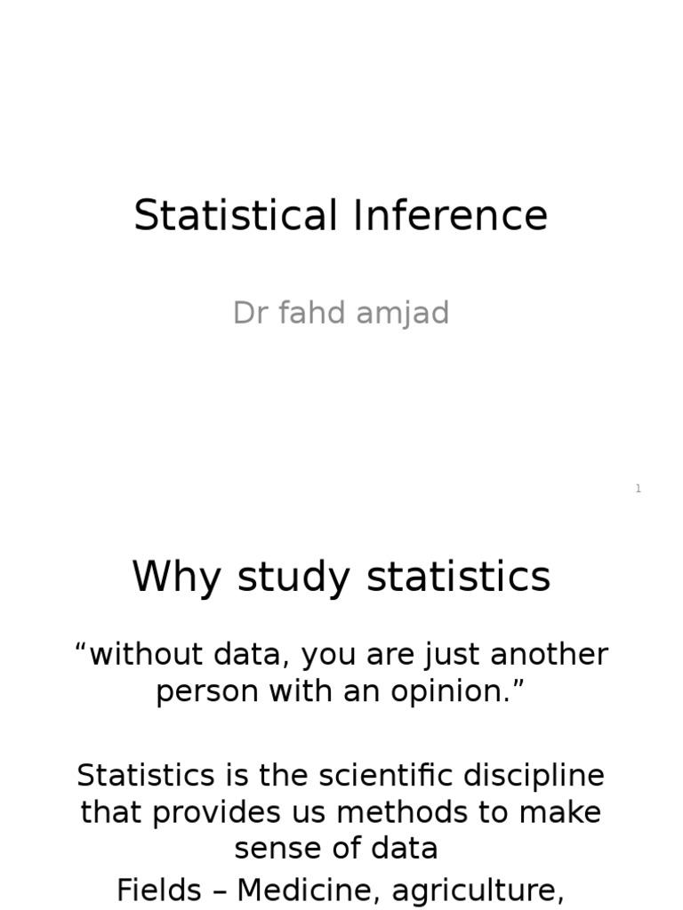 Statistical Inference - Lecture 1 | PDF | Categorical Variable | Pie Chart