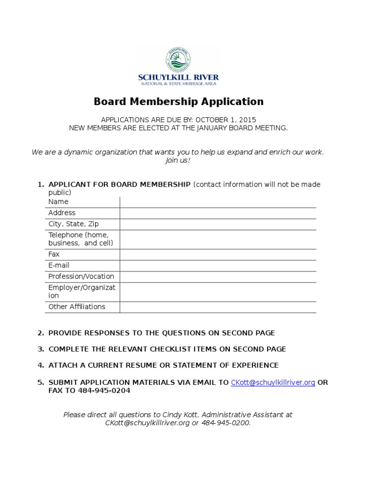 Board Membership Application for SRHA | PDF