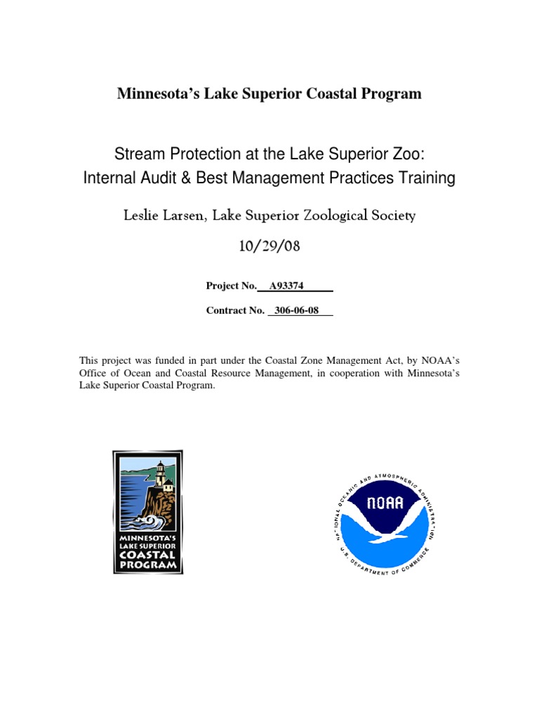 306-06-08: Final Report: Stream Protection at The Lake Superior Zoo ...