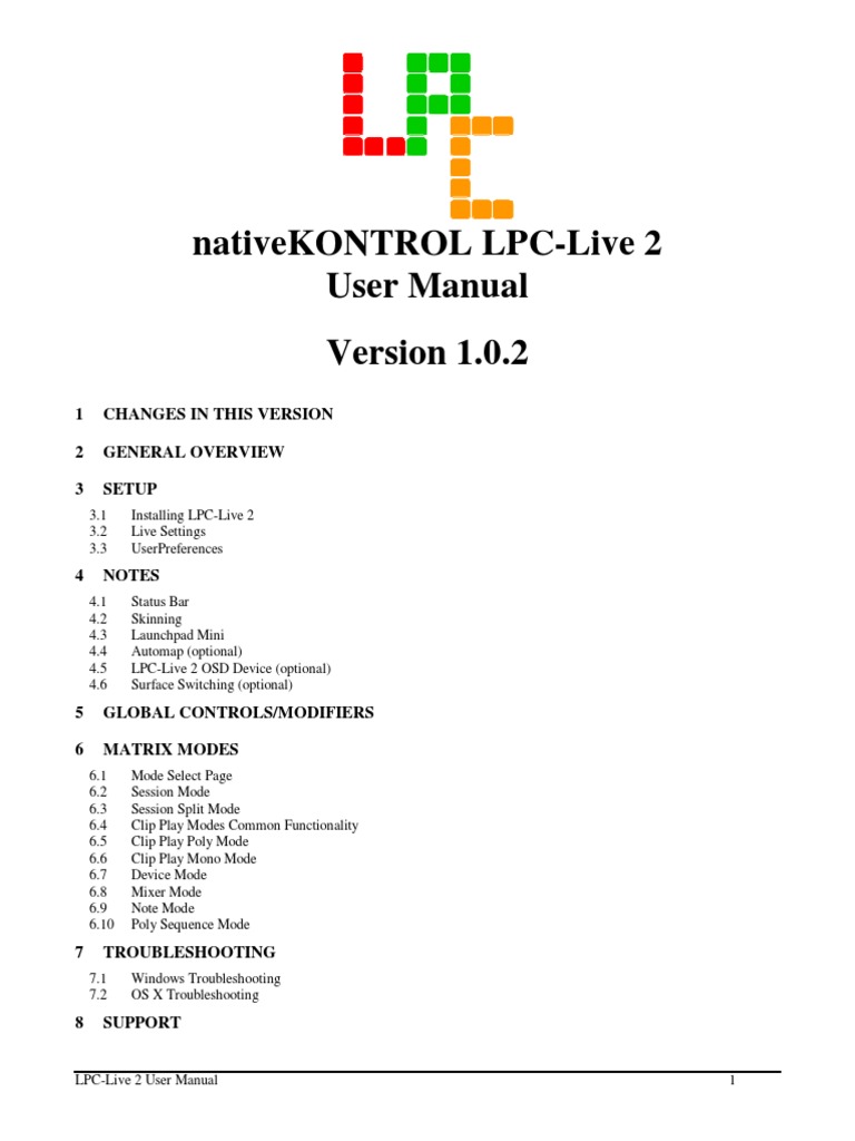 LPC-Live 2 User Manual | PDF | Java (Programming Language) | Scale (Music)