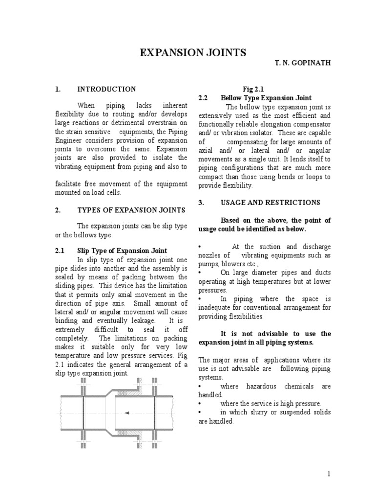Expansion Joints | PDF | Pipe (Fluid Conveyance) | Rotation Around A ...