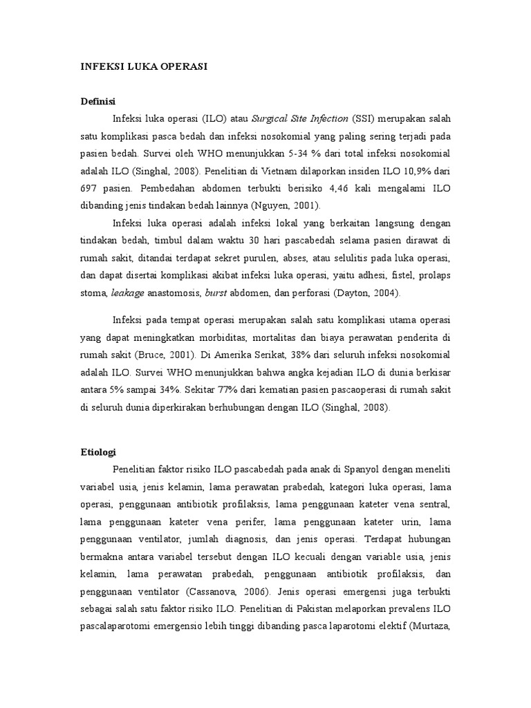 Infeksi Luka Operasi | PDF