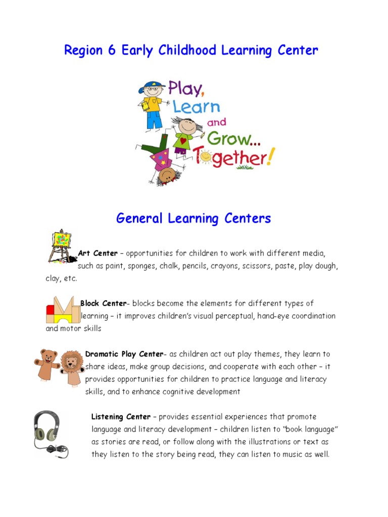 Early Childhood Learning Centers Overview | PDF