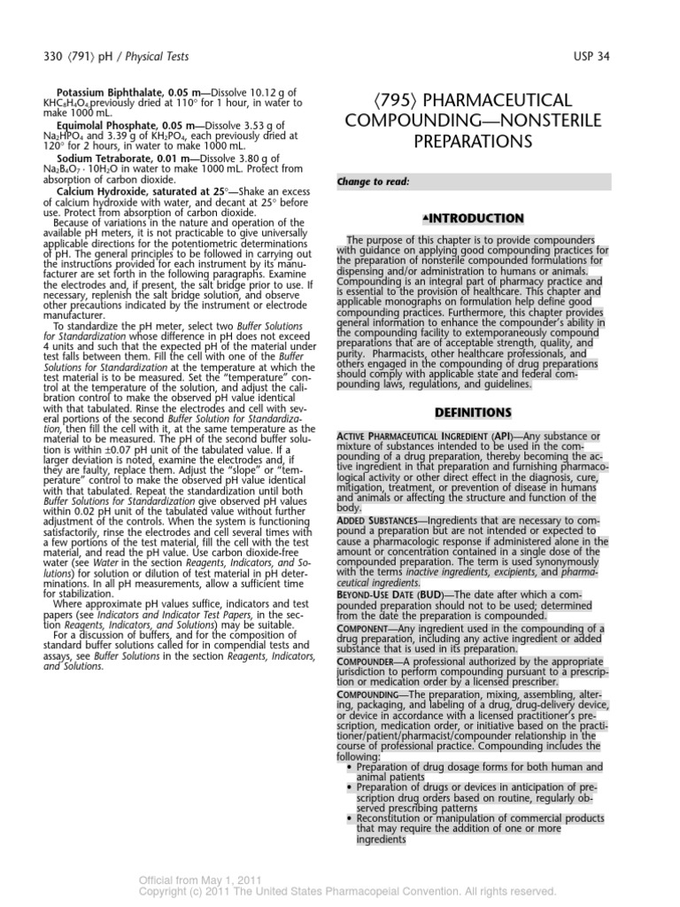 Usp 34 - 795 | PDF | Ph | Pharmaceutical Drug