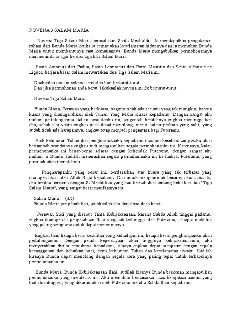 Novena 3 Salam Maria | PDF