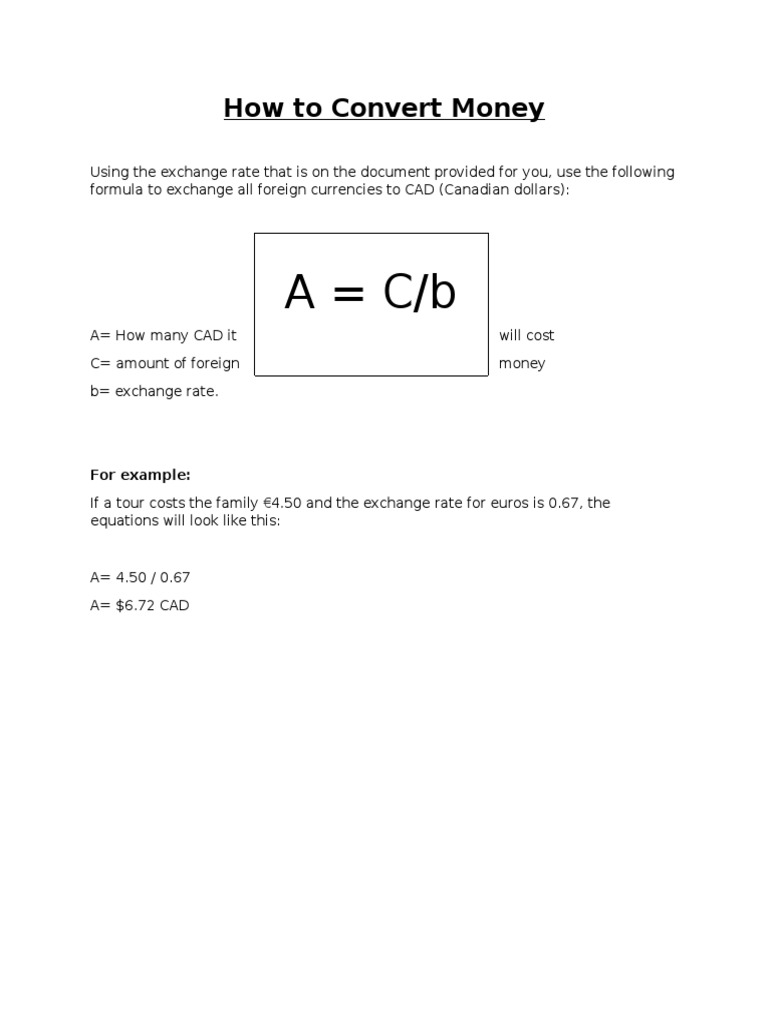 How To Convert Money | PDF