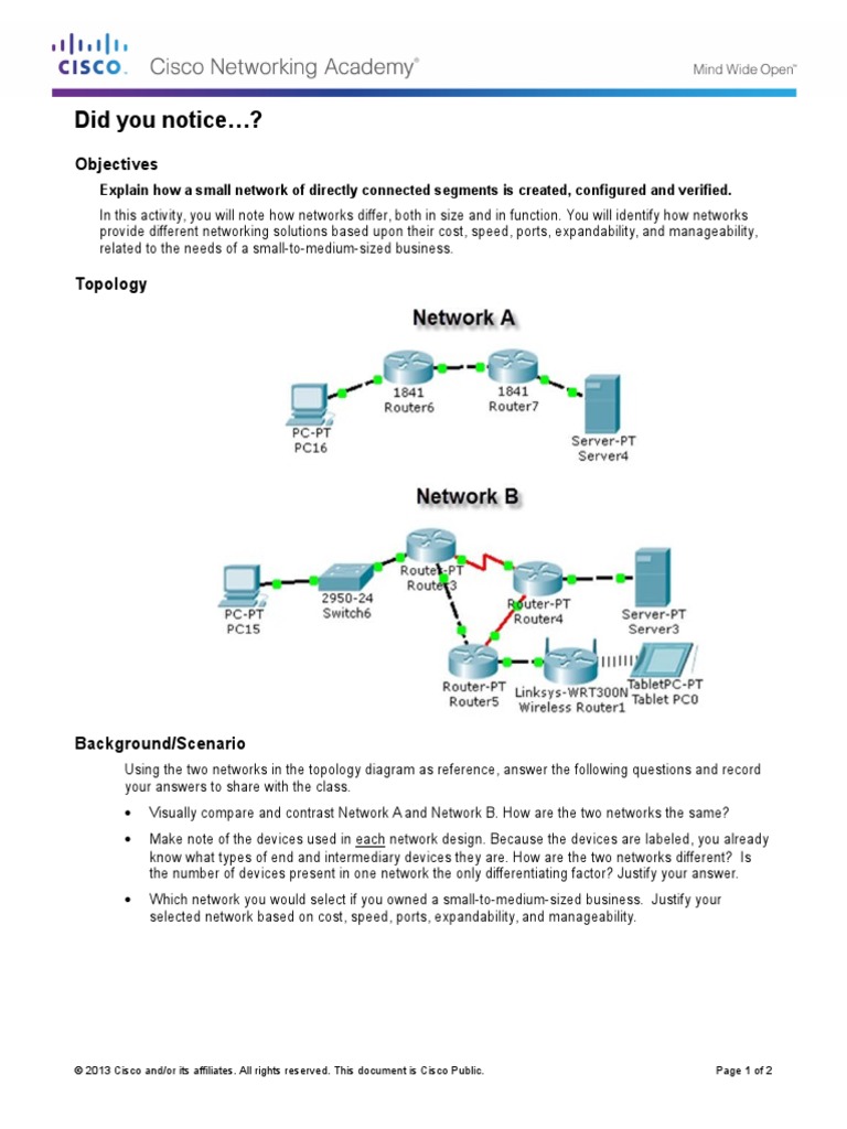 11.0.1.2 Class Activity - Did You Notice Instructions | PDF | Network ...