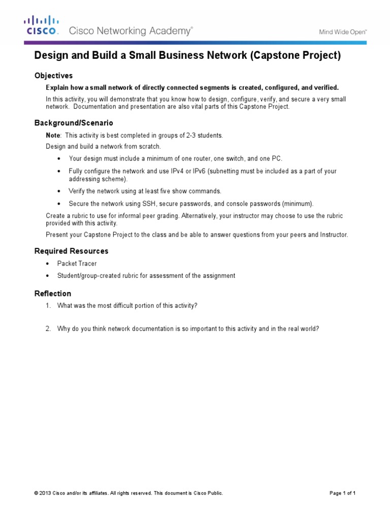 11.6.1.1 Class Activity - Design and Build A Small Network ...