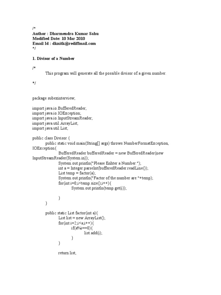 Core Java Examples Algorithms Mathematical Concepts