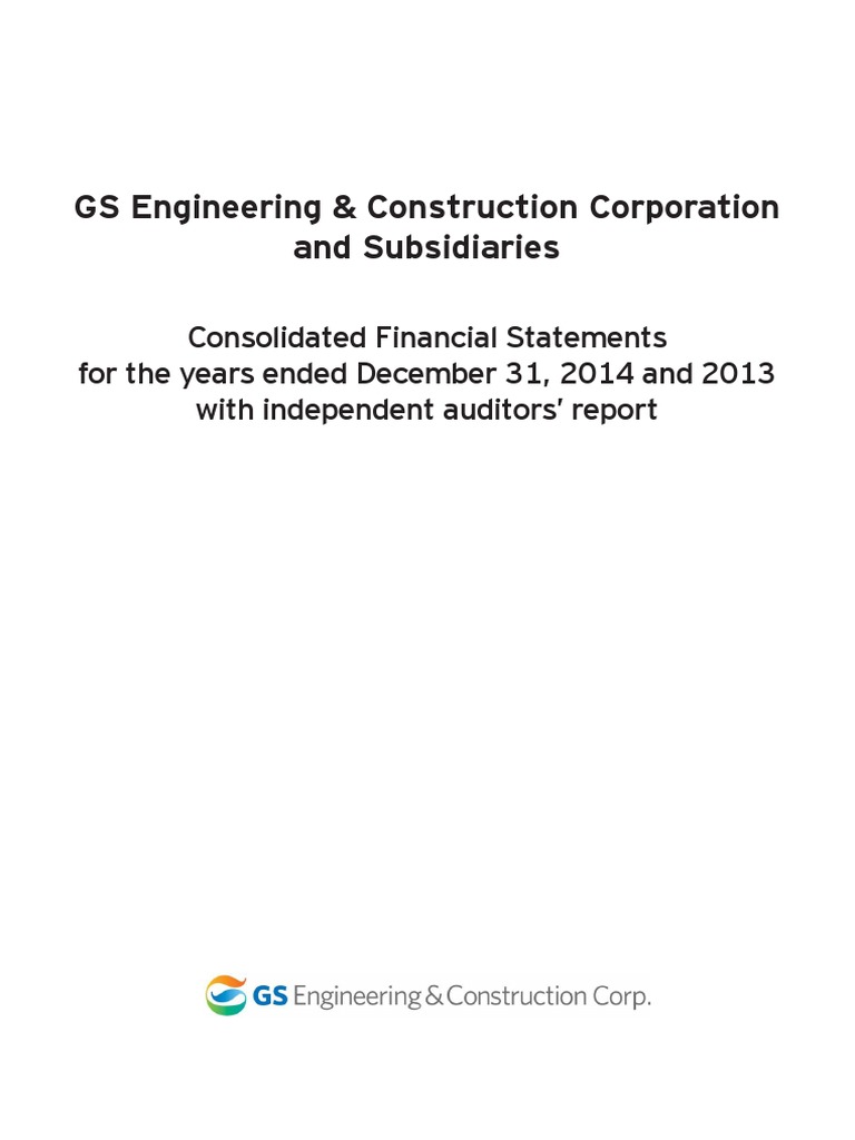 Financial Statement of GS Engineering & Construction | PDF | Financial Audit | Fair Value
