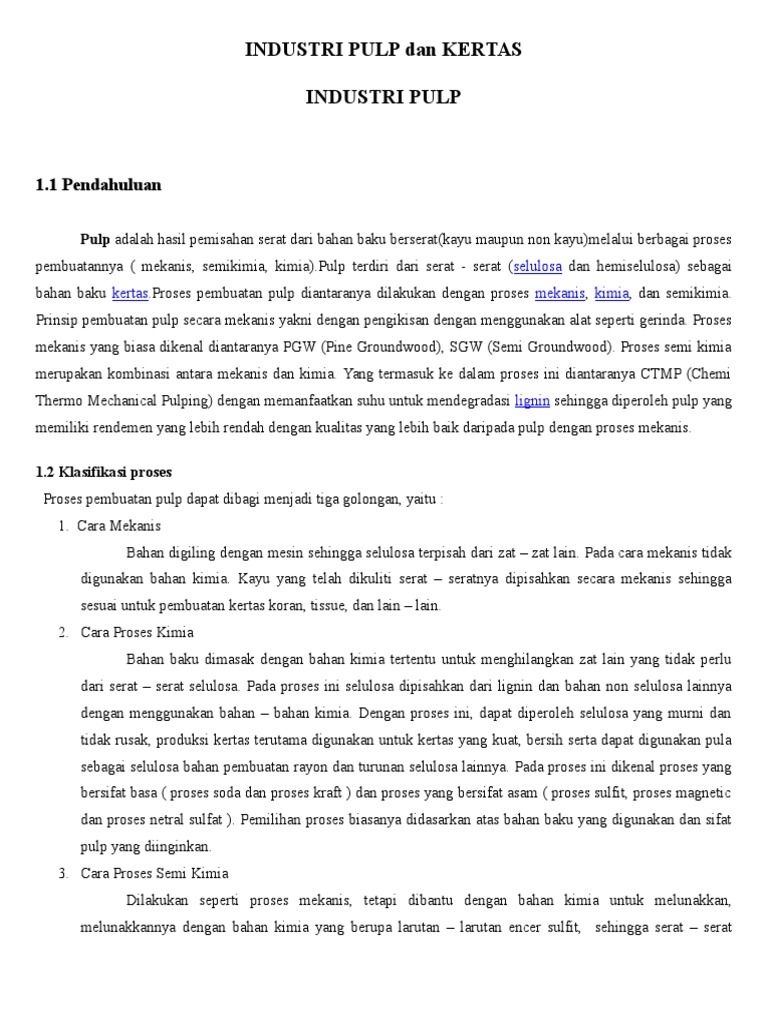 Industri Pulp and Paper | PDF