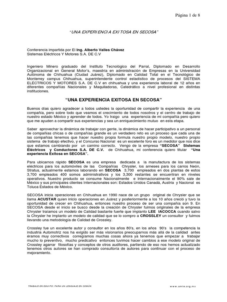 Secosa | PDF | Grupo de trabajo | Calidad (comercial)