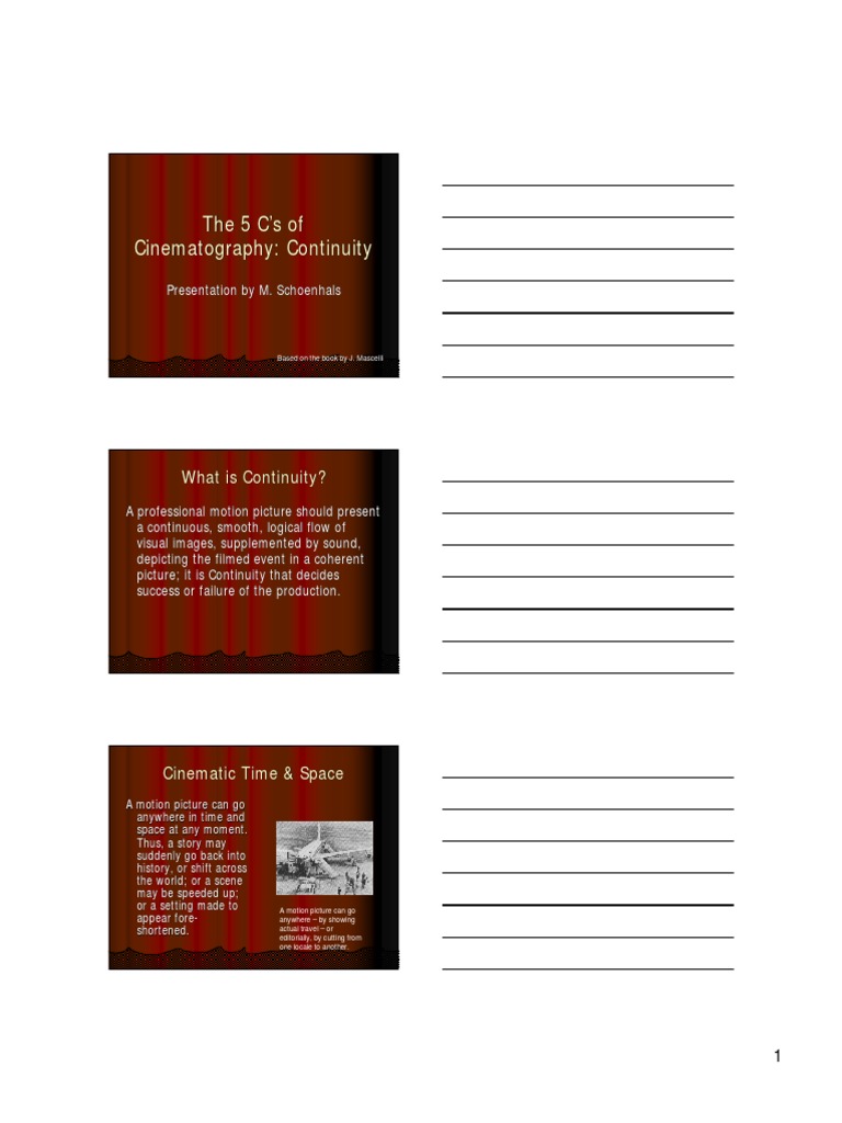 Continuity Handouts | PDF | Camera | Cinema