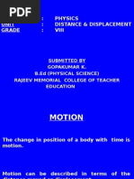 Grade 9 Forces and Motion Part 1 2020-2021 | PDF | Distance | Velocity