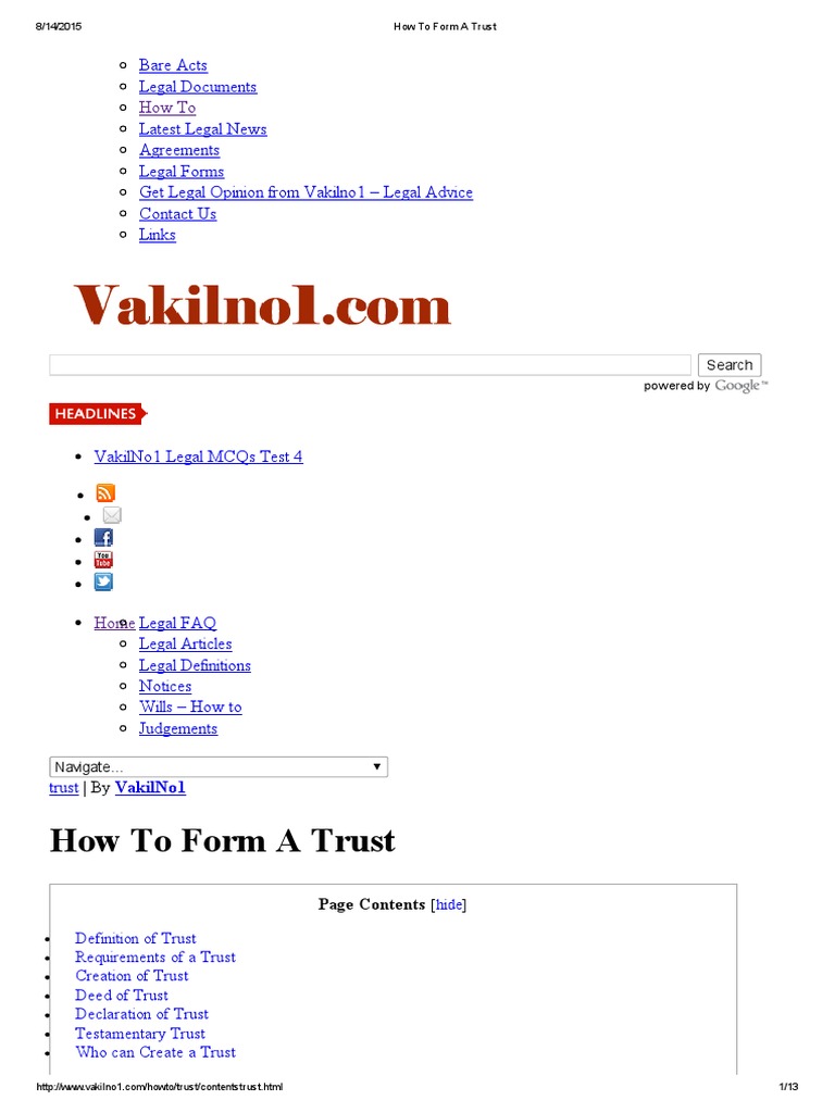 How To Form A Trust | PDF | Trust Law | Ownership