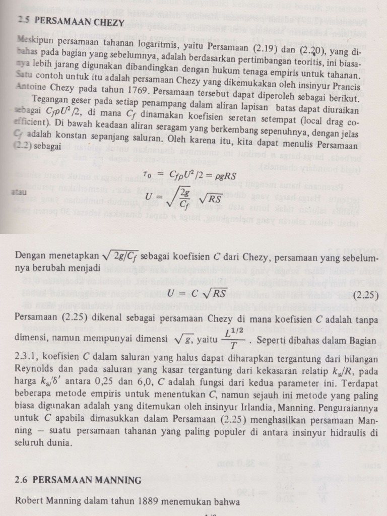 Pertemuan 3B - Persamaan Chezy | PDF
