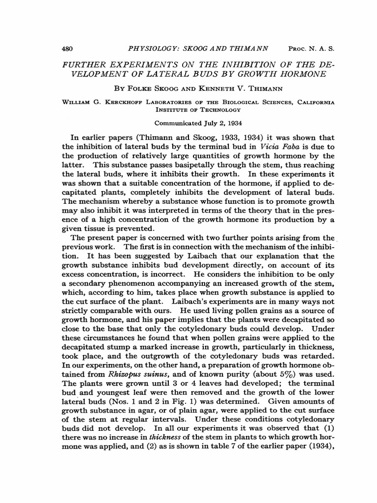 By Folke Skoog Kenneth V. Thimann William: Physiolog Y: Skoog A ND ...