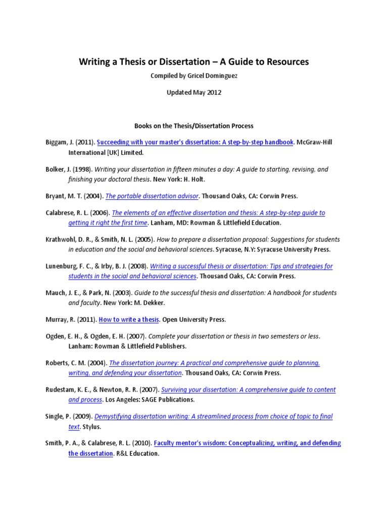 Thesis and Dissertation Writing Guide | PDF | Science & Mathematics