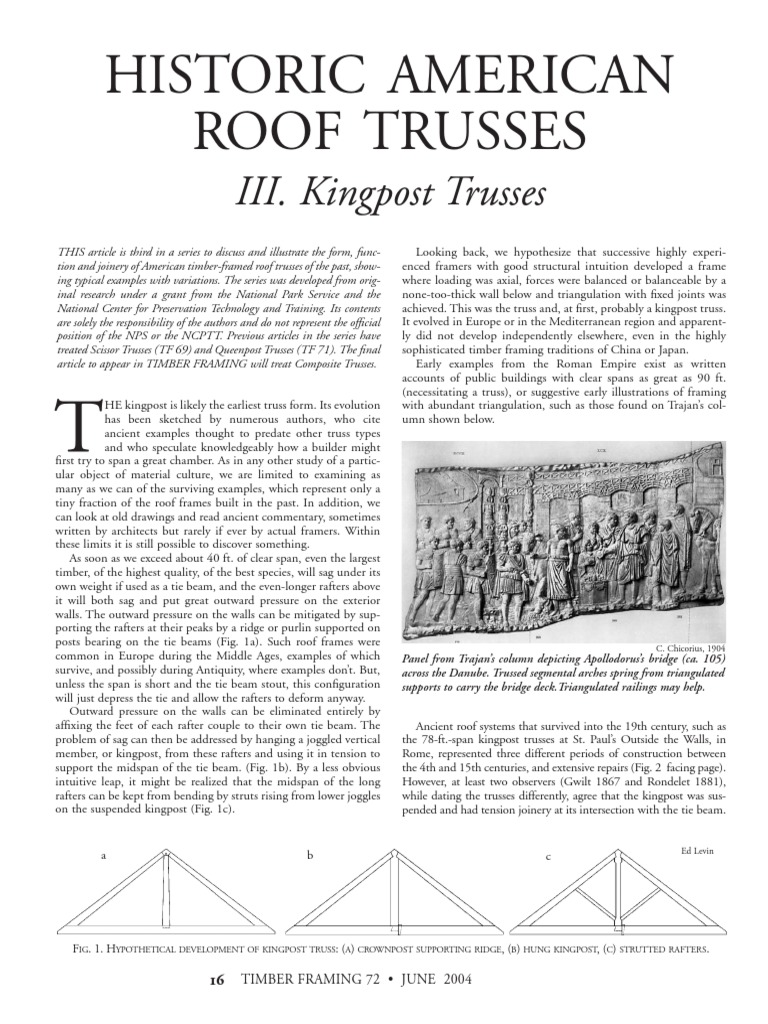 Kingpost Truss Evolution and Design | PDF | Truss | Framing (Construction)