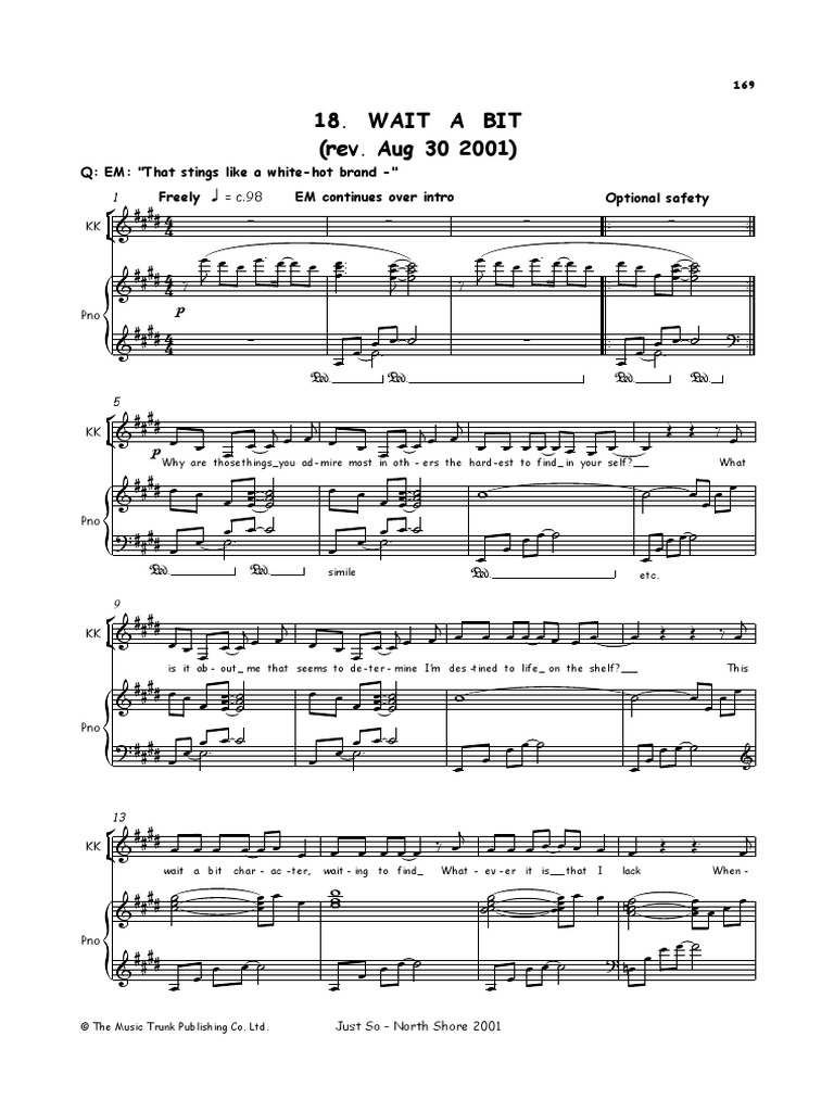 Wait A Bit | PDF | Musical Notation | Musical Forms