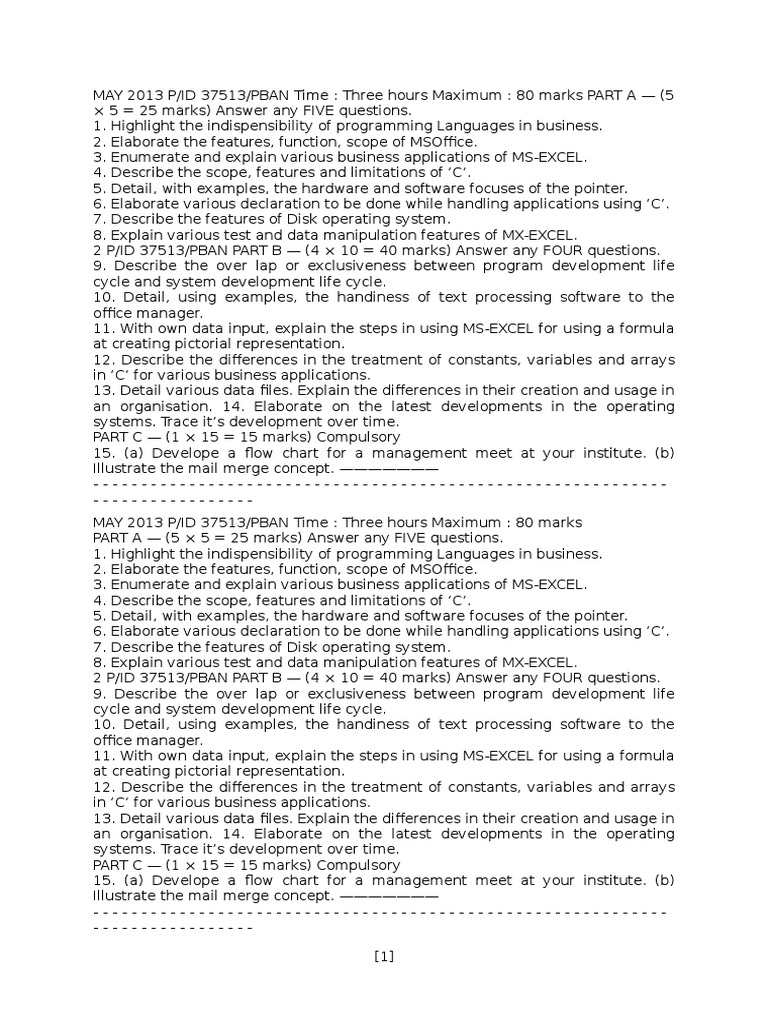 MBA Question Paper Madras University | PDF | C (Programming Language ...