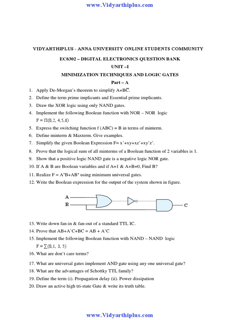 EC6302 Digital Electronics | PDF | Electrical Circuits | Electronic Engineering