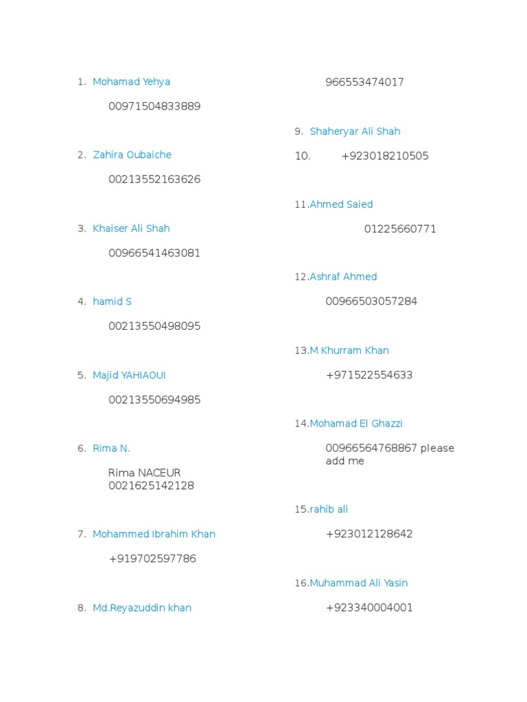 Indian WhatsApp Recruitment Contacts | PDF