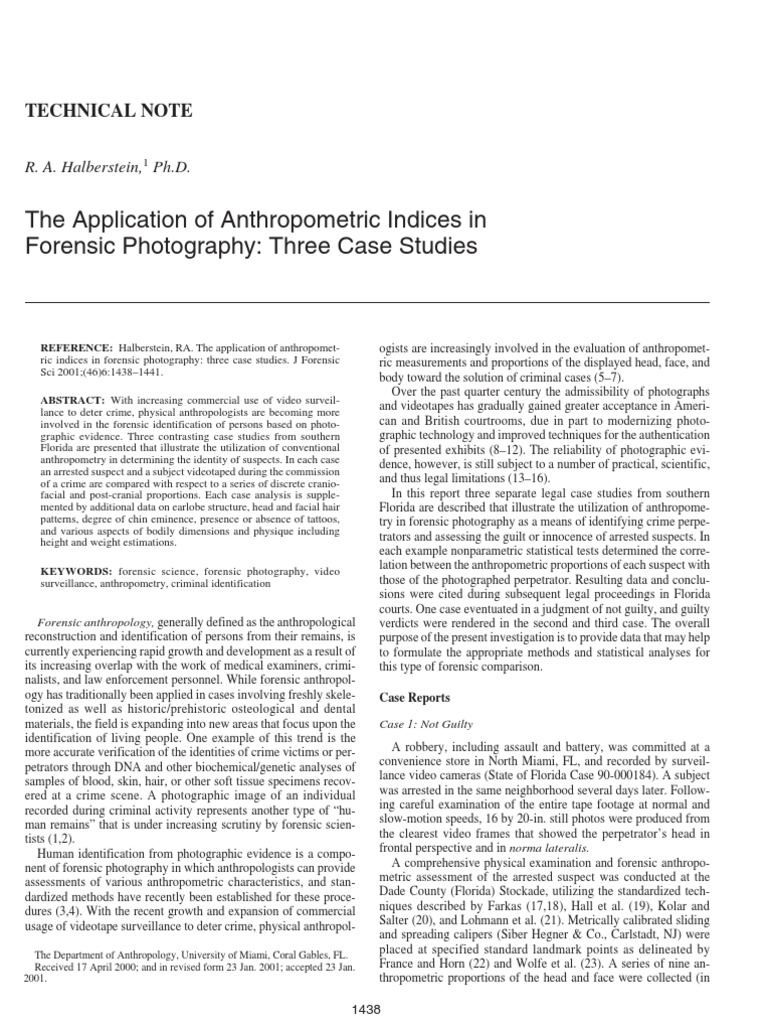 Anthropometric Photo | Download Free PDF | Anthropometry | Forensic Science