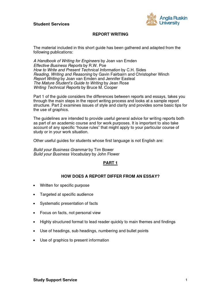 Report Writing On Line Guide | PDF | Sentence (Linguistics) | Graphics