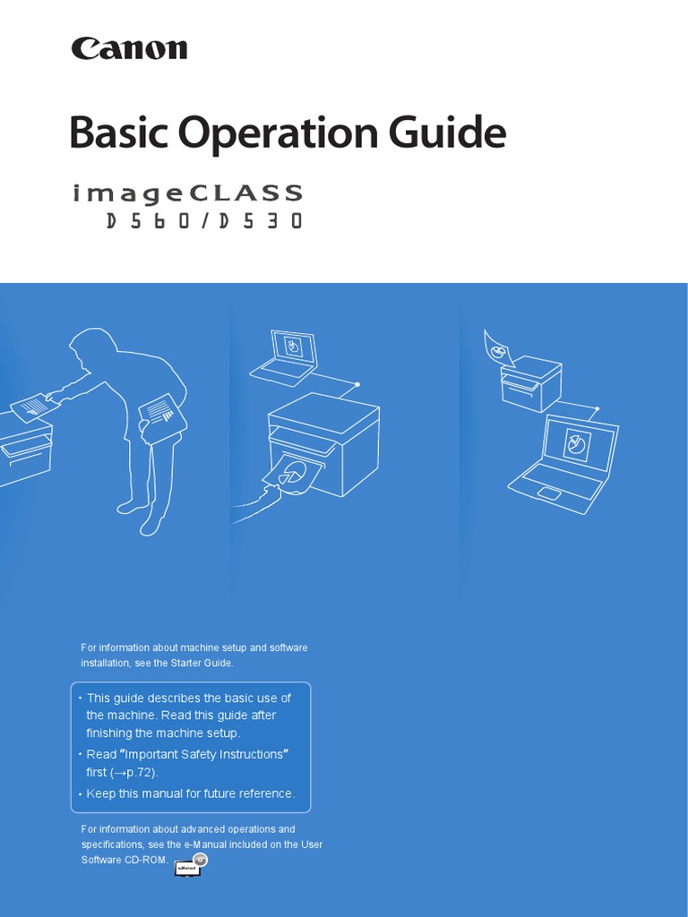 Canon ImageCLASS D530-D560 Printer Basic Operation Guide | PDF | Image ...