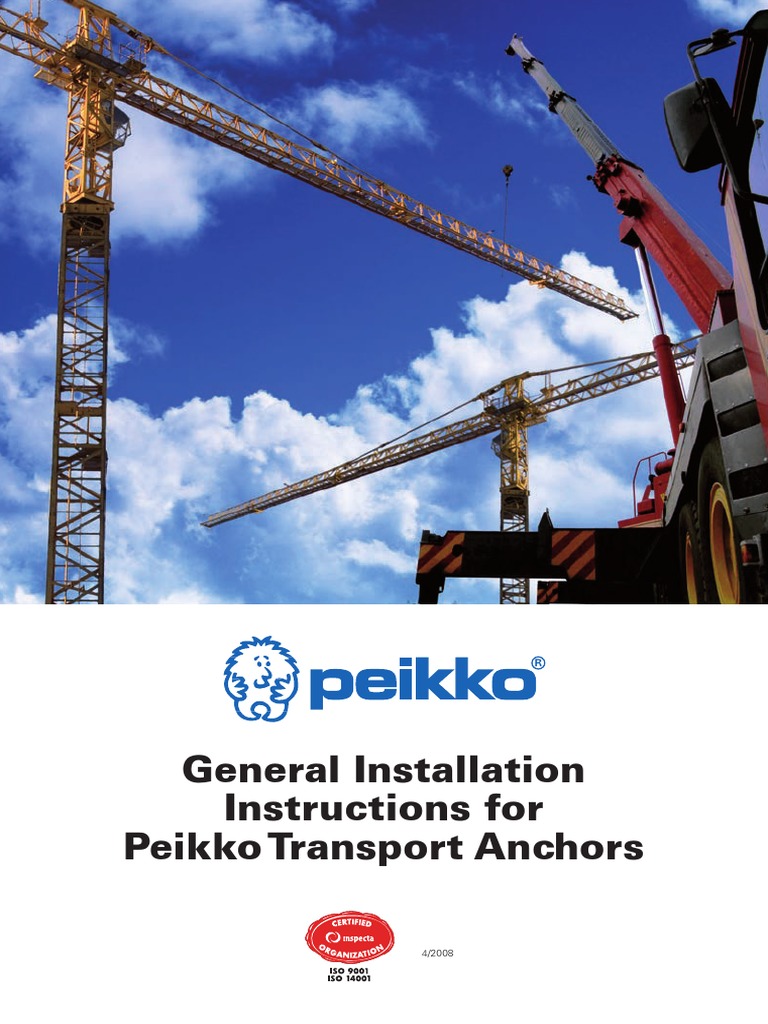 General InstallationE Instructions For Peikko Transport Anchors | PDF ...