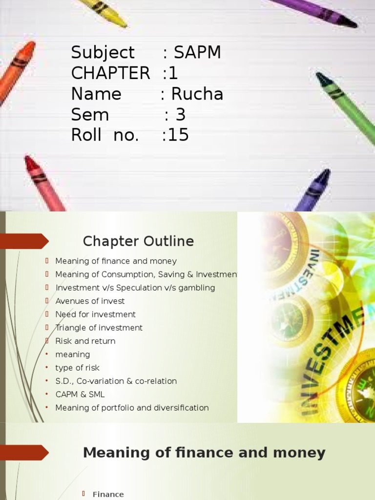 Subject: SAPM Name: Rucha Sem: 3 Roll No.:15 | PDF | Capital Asset Pricing Model | Financial Markets