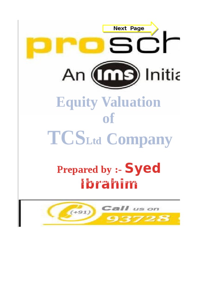 TCS Equity Valuation Analysis Report | PDF | Discounted Cash Flow ...