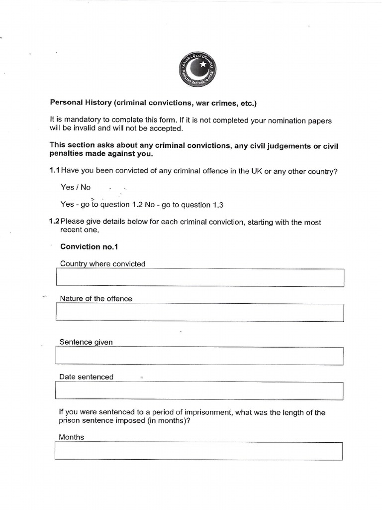PTI UAE Self Declaration Form | PDF