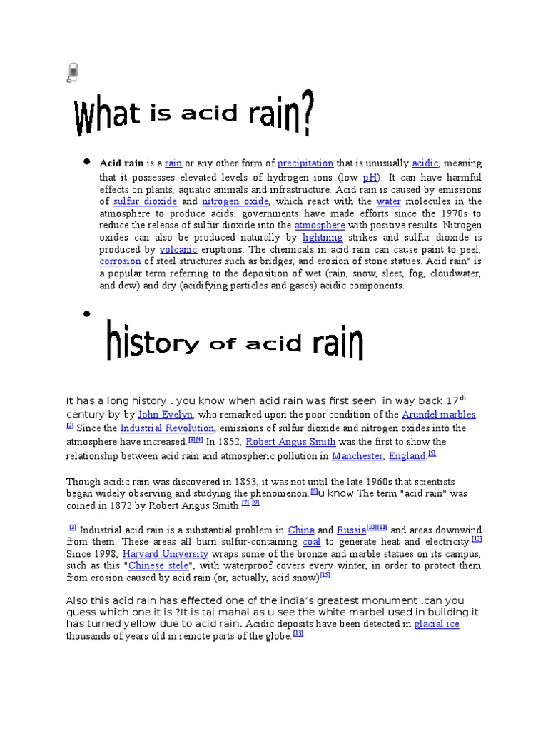 Acid Rain Original | PDF | Sulfur Dioxide | Air Pollution