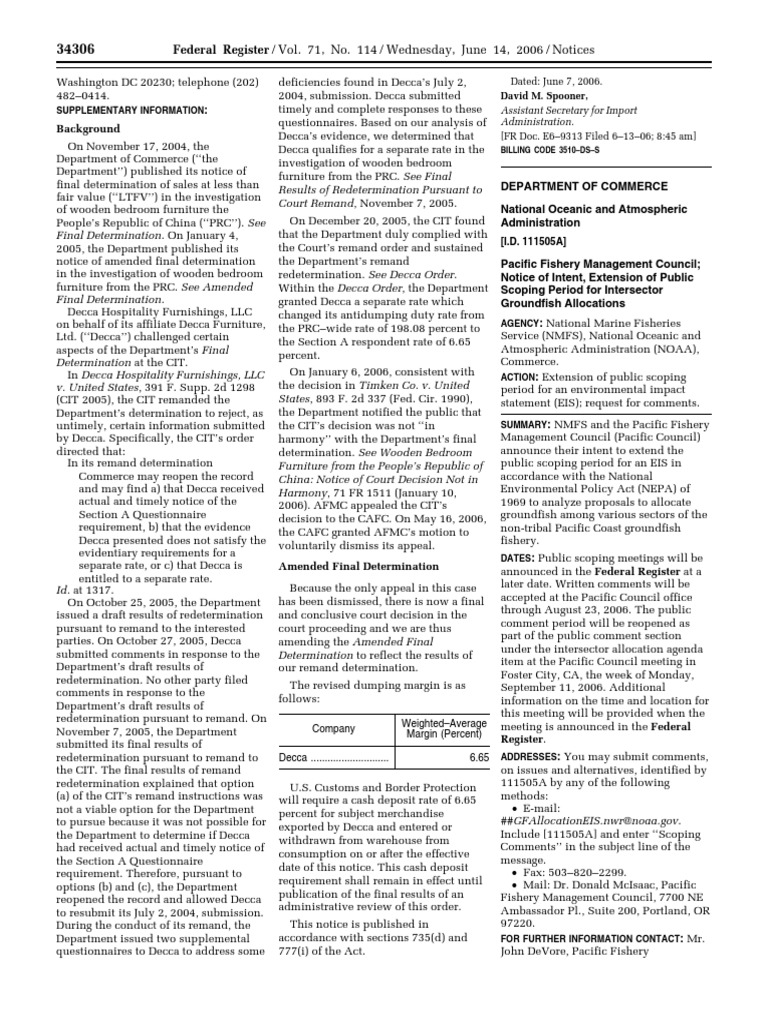 Notice: Environmental Statements Notice of Intent: Non-Tribal Pacific ...