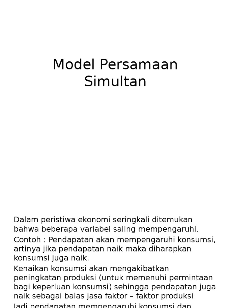 Model Persamaan Simultan | PDF