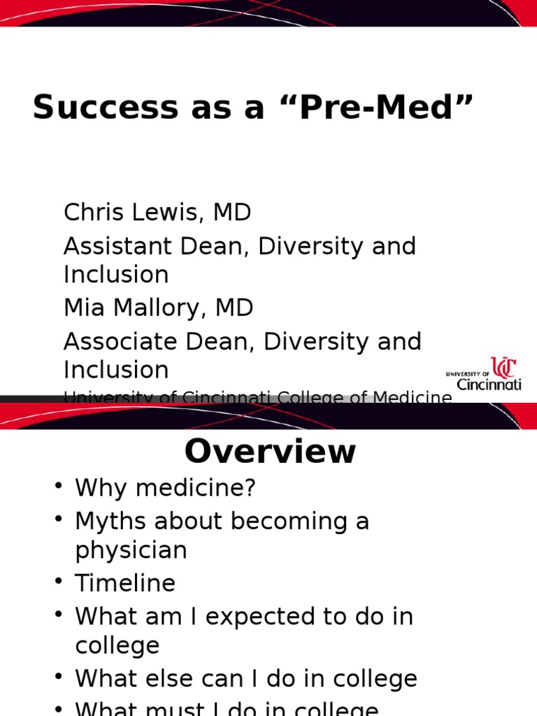 Pre Med Presentation | PDF | Medical School | Medical College Admission ...