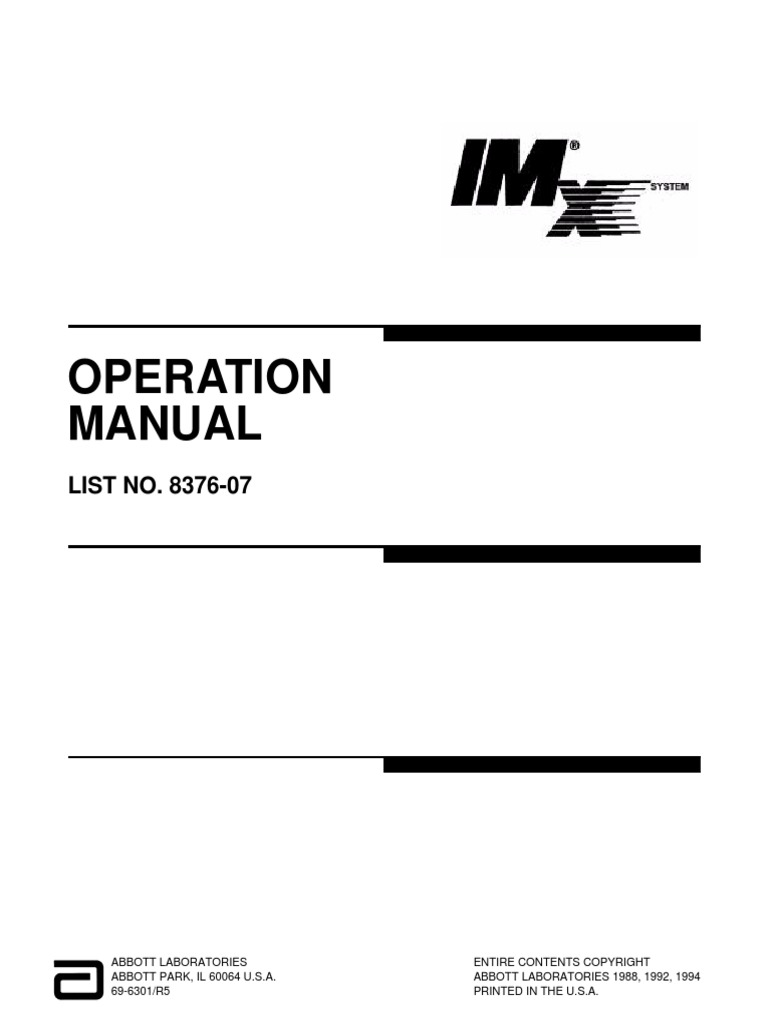 Abbott Imx Om | PDF | Calibration | Software