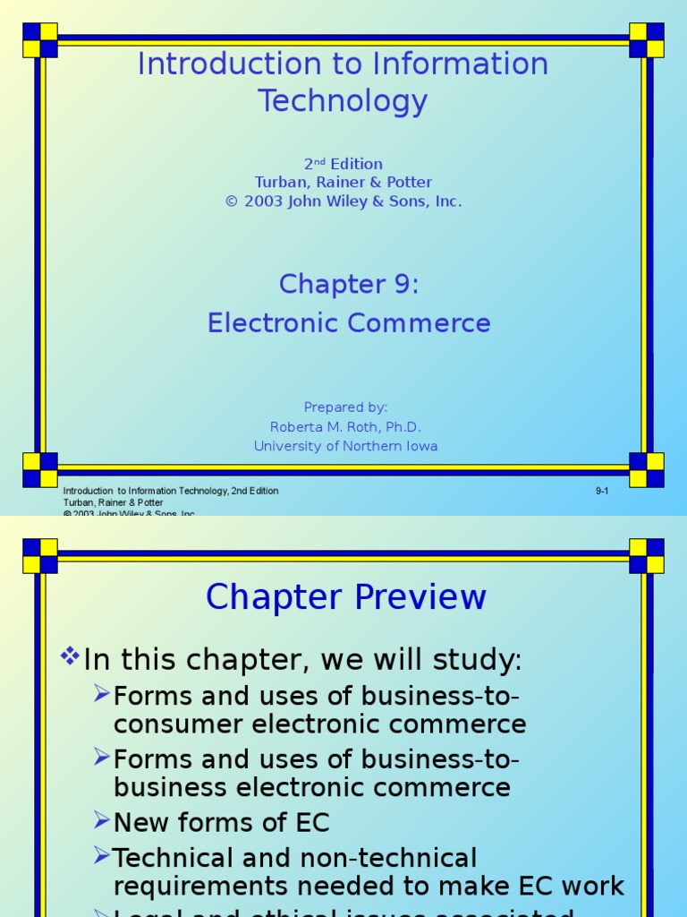 Chapter 9 - Electronic Commerce | PDF | E Commerce | Retail
