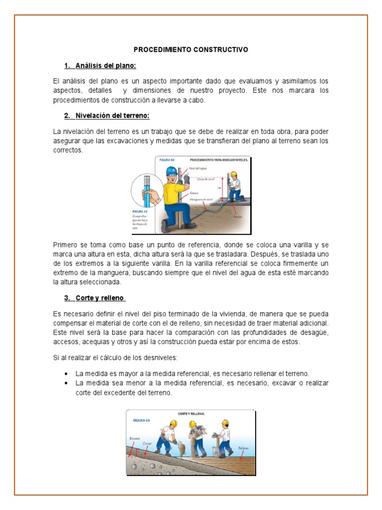 Procedimiento Constructivo | PDF | Fundación (Ingeniería) | Hormigón
