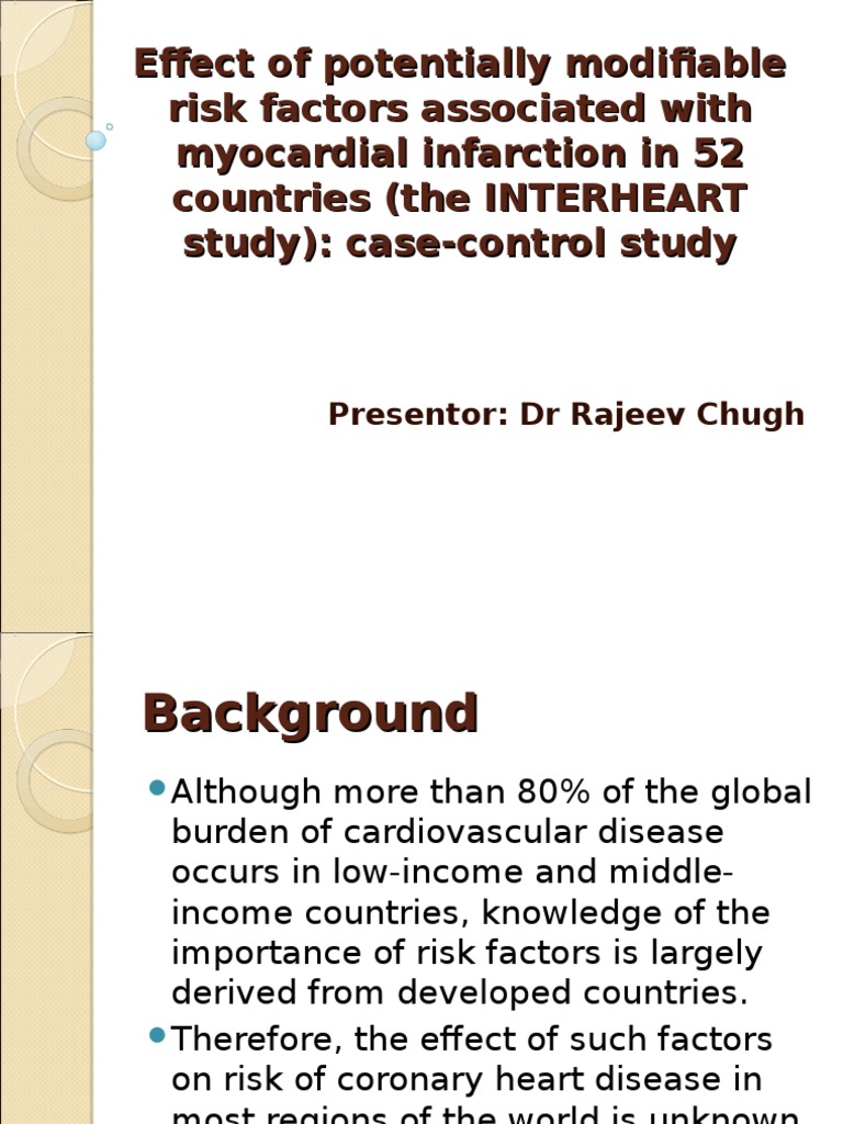 INTERHEART Study on MI Risk Factors | PDF | Coronary Artery Disease ...