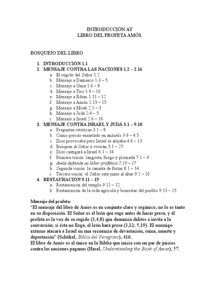Análisis del Libro de Amós en la Biblia | PDF | Pecado | Biblia hebrea