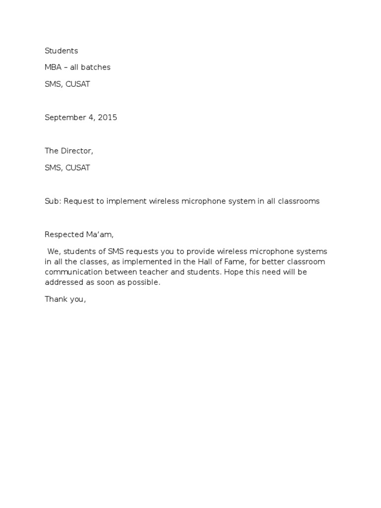 Request for Wireless Microphone System | PDF