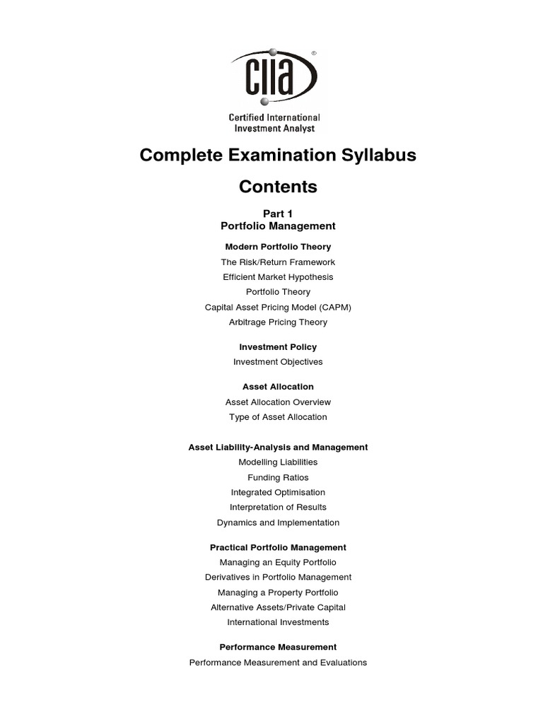Complete CIIA Examination Syllabus With ChangesSep08 | PDF | Capital ...