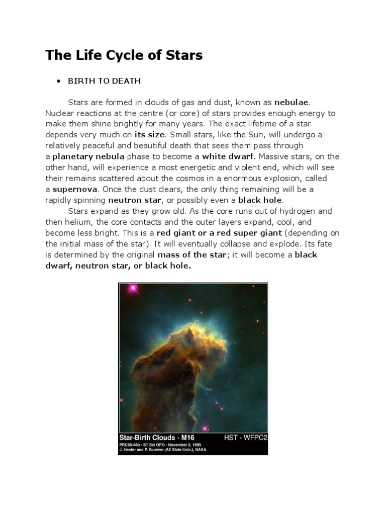 The Life Cycle of Stars | PDF | Stars | Supernova